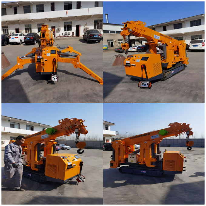 Telescopic Boom Hydraulic Spider Crawler Crane Remote Control Spider ...