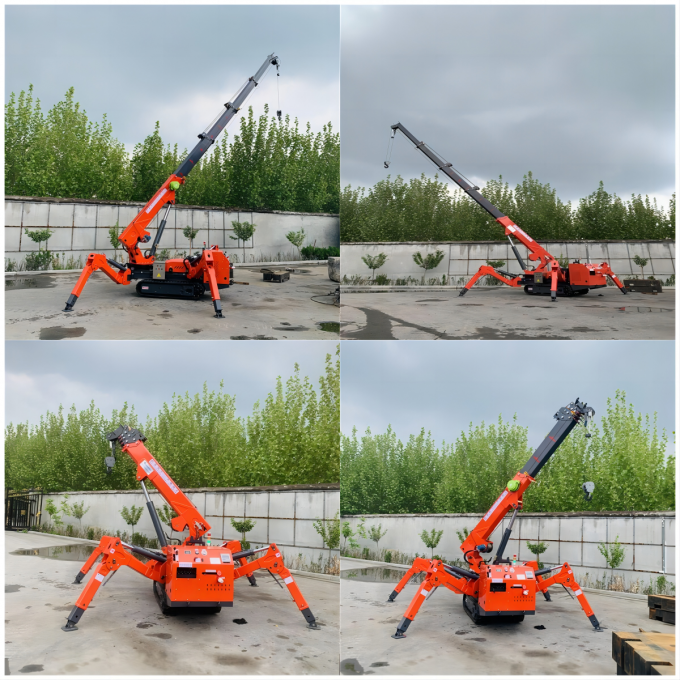 3 Ton Hydraulic Mini Spider Crawler Crane Lifting Height 9.7m