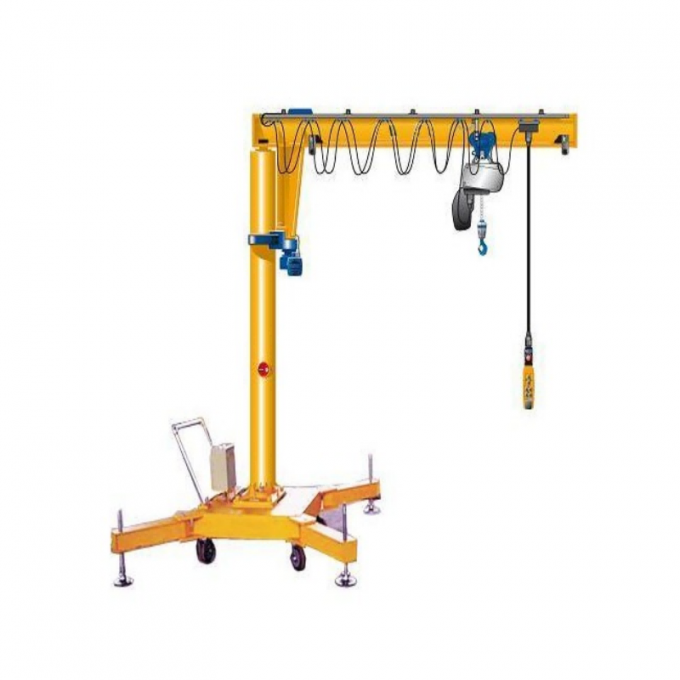 Cantilever Mobile Movable Jib Cranes With Chain Hoist 500kg