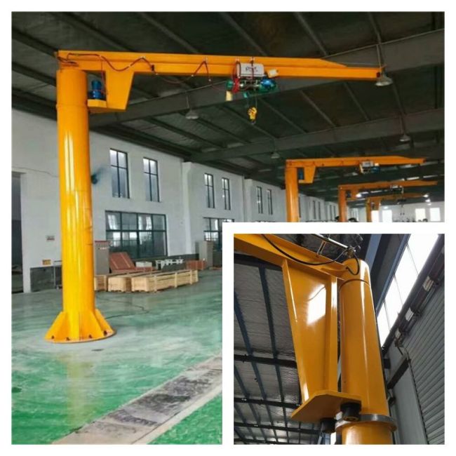 5T Cantilever Crane Column Type Jib Hoist Crane 180-360 Degree Slewing Rotation