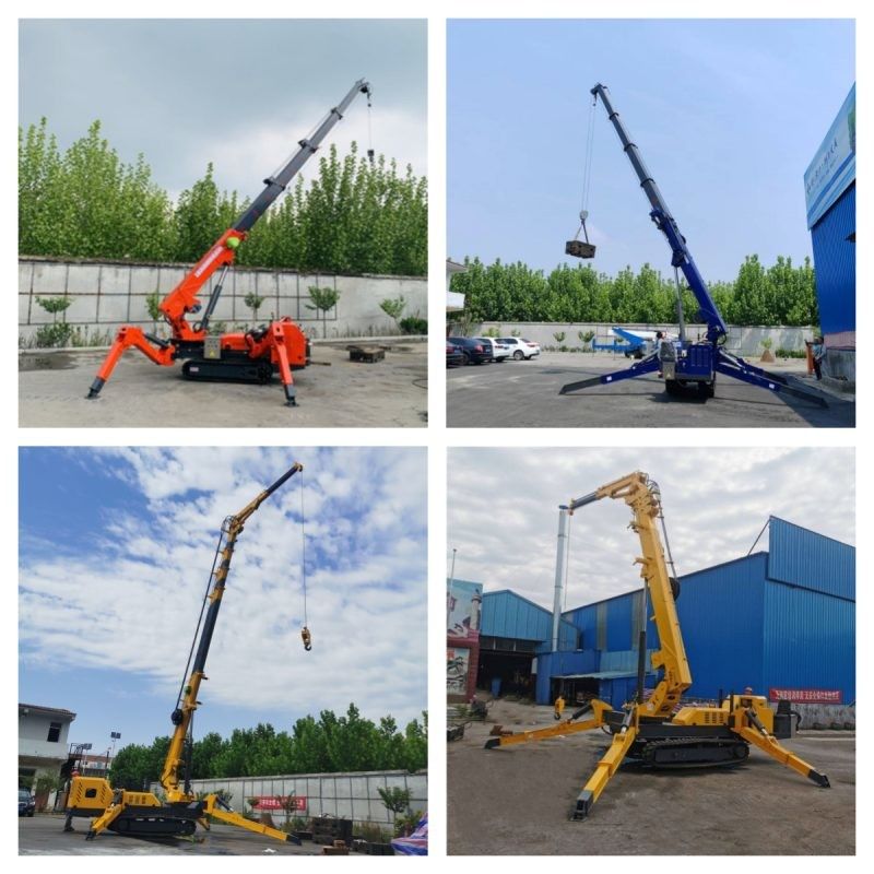5t 8t 스파이더 크롤러 크레인 리모콘 전기 디젤 엔진 육안으로 보이지 않는 스파이더 붐 승강기