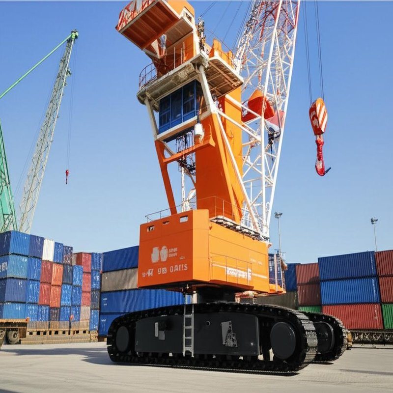 Up To 20 M Lifting Height and 50 Tonnes Capacity Mobile Harbour Crane ...