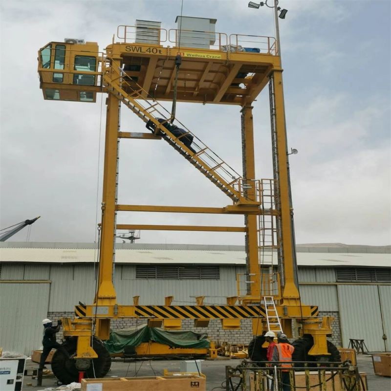 RTG Model Rubber Tired Gantry Crane Support Customization 40 Ton Gantry ...