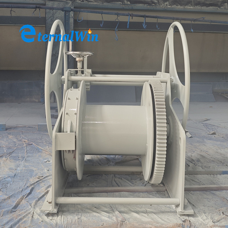 40T Marine Boat Manual Towing Winch With Wire Rope 50m Drum Capacity