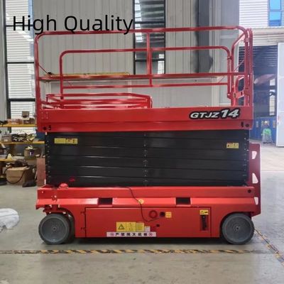 Electric Self Propelled Scissor Lift Red Scissor Lifter Platform 10m 12m