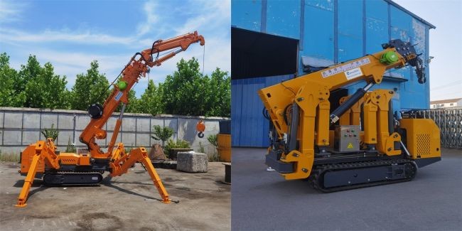 Mini Four Outriggers Spider Crawler Crane 17.8m Lifting Height